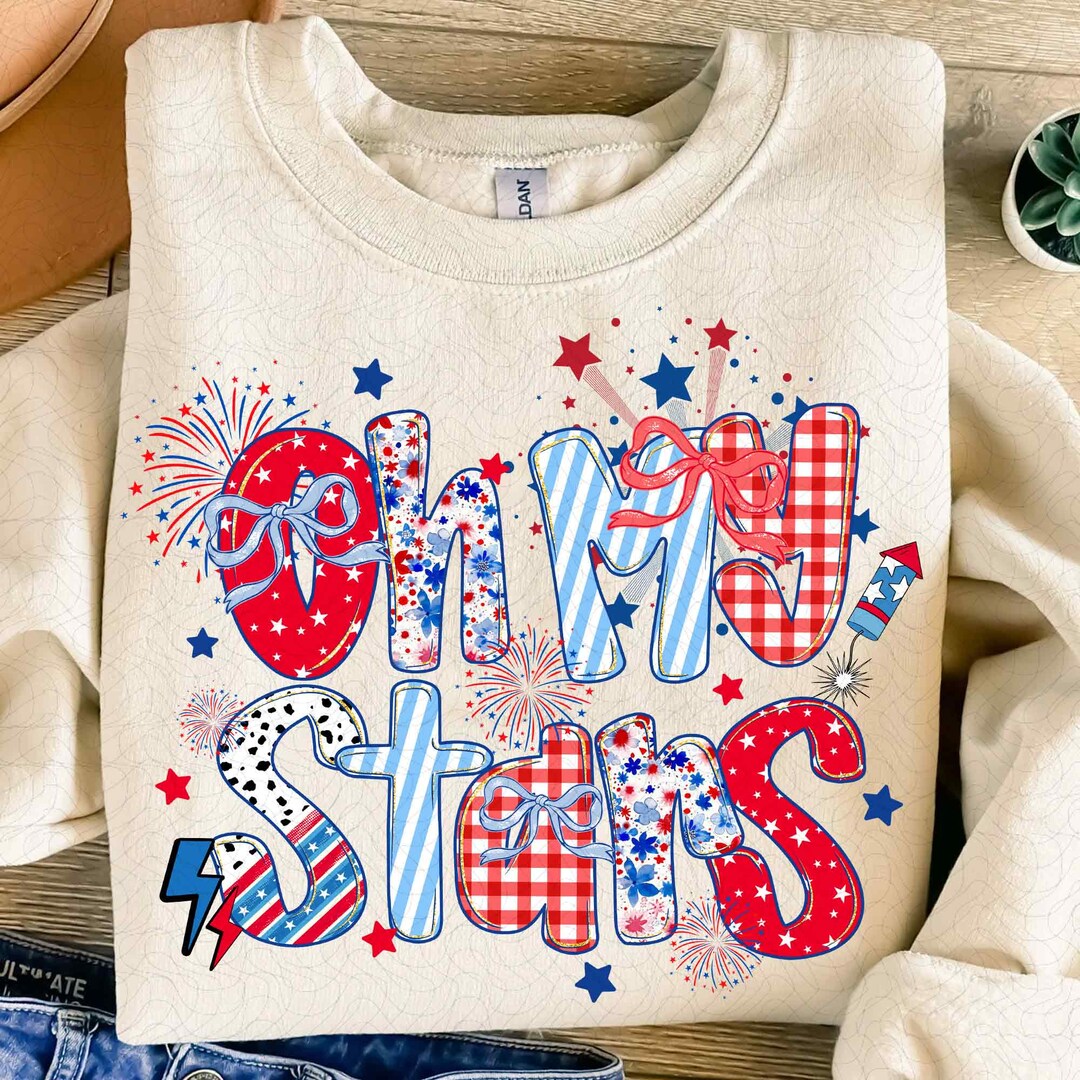 Preppy America Oh My Stars Coquette PNG, Retro 4th of July Png, Girly ...