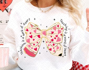 Teacher Valentine Coquette Bow Pencil Png, Glitter Valentine Teacher ...