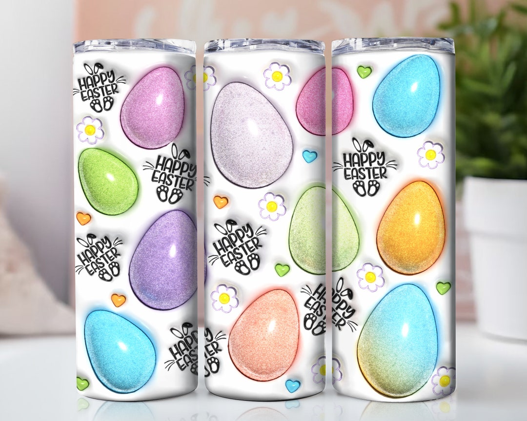 Sparkly 3D Inflated Easter Eggs PNG for Sublimation Glitter Easter ...