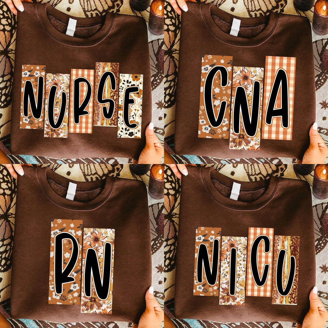 Preppy Floral Fall Nurse Bundle Png, Fall Nurse Lace Png, Ditsy Floral ...