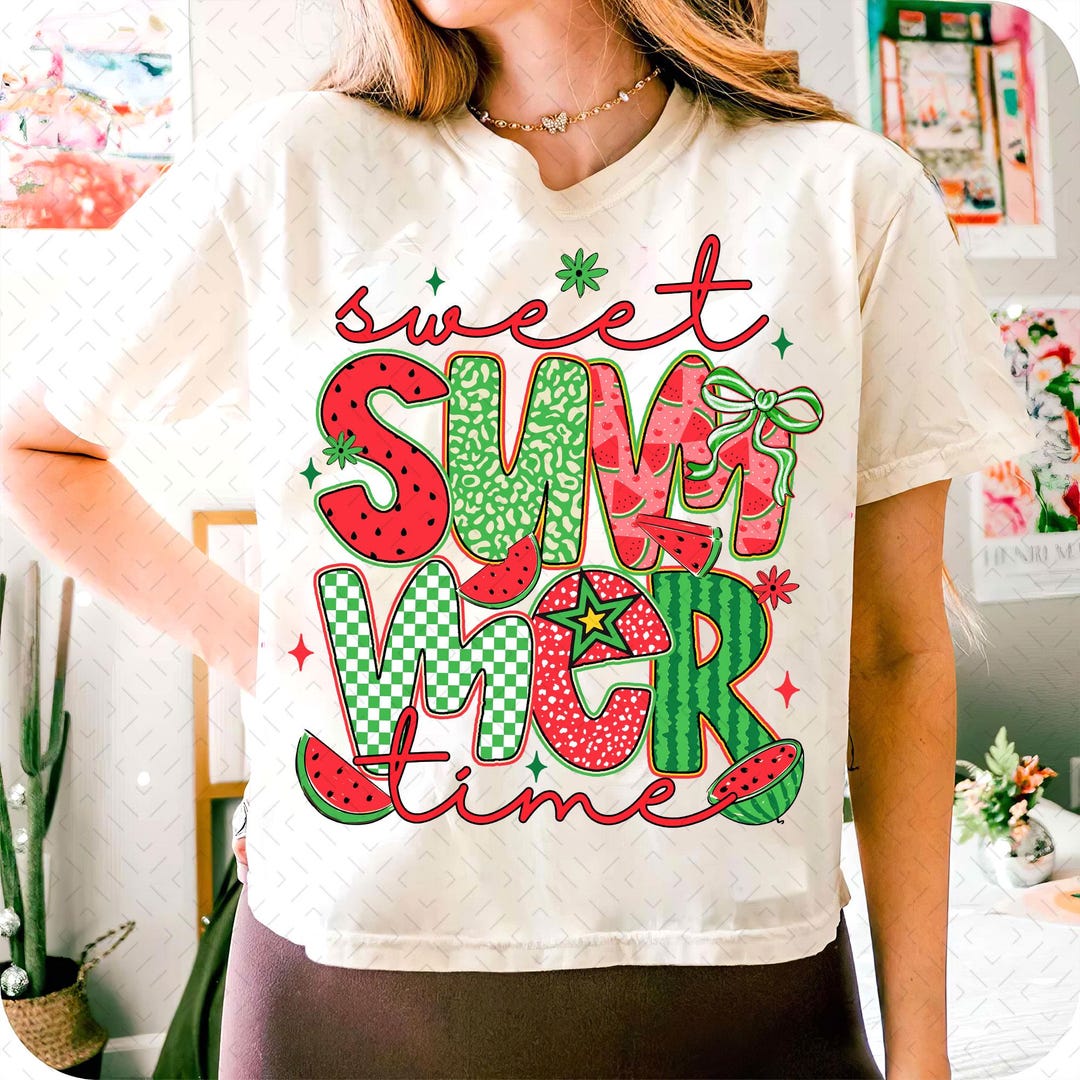 Sweet Summer Time PNG, Preppy Summer Png, Retro Watermelon Shirt Png ...