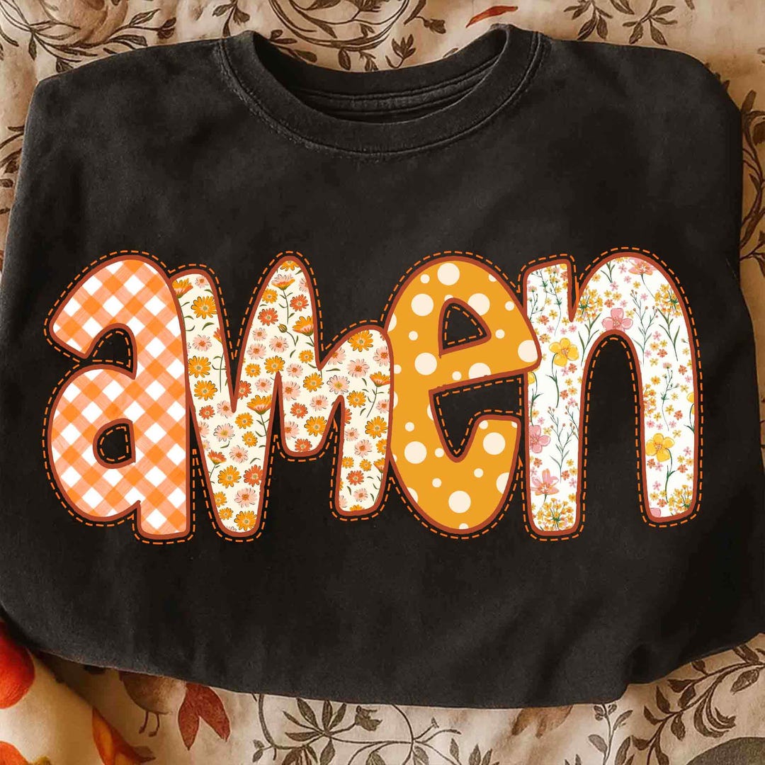 Amen Fall Floral PNG, Floral Amen Png, Preppy Fall Christian Png, Amen ...