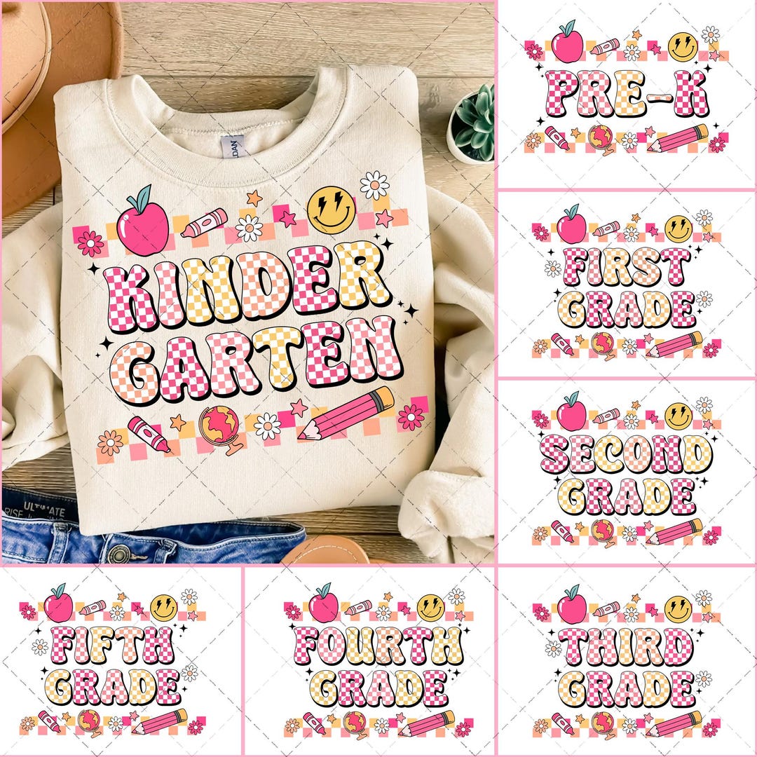 Retro Back to School Bundle, Kindergarten, First Day of School, School ...