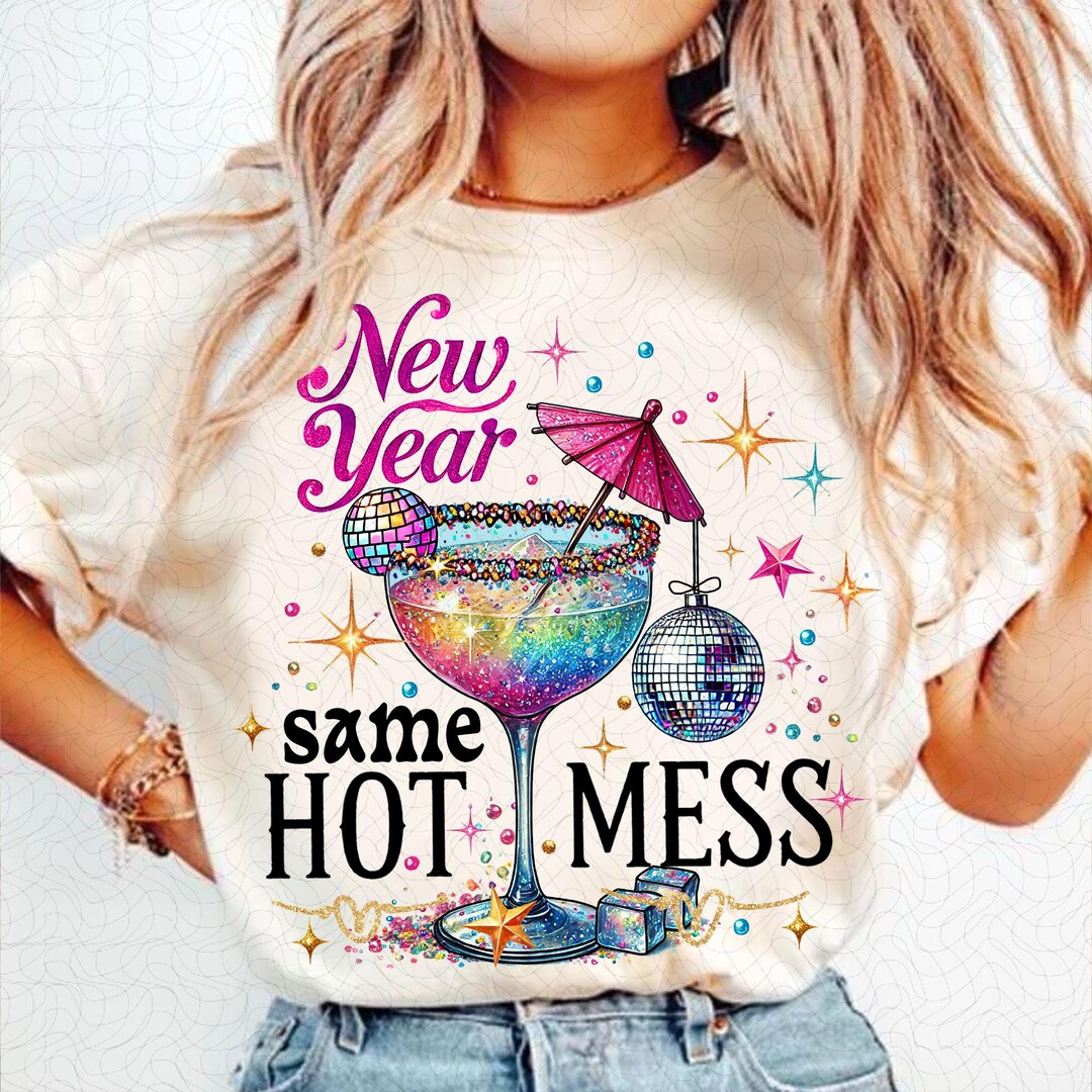 New Year Hot Mess PNG, Funny Drinking Martini Png, Alcohol New Year ...