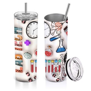 3D Medical Laboratory Tech Inflated Tumbler Design, Lab Tech, Medical ...