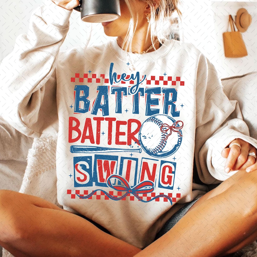 Retro Baseball Batter Batter Swing PNG Baseball Saying Png Game Day ...