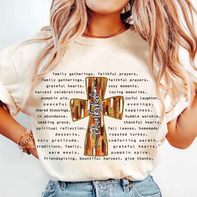 Glitter Thankful Cross Bow Png, Thanksgiving PNG, Give Thanks Jesus ...