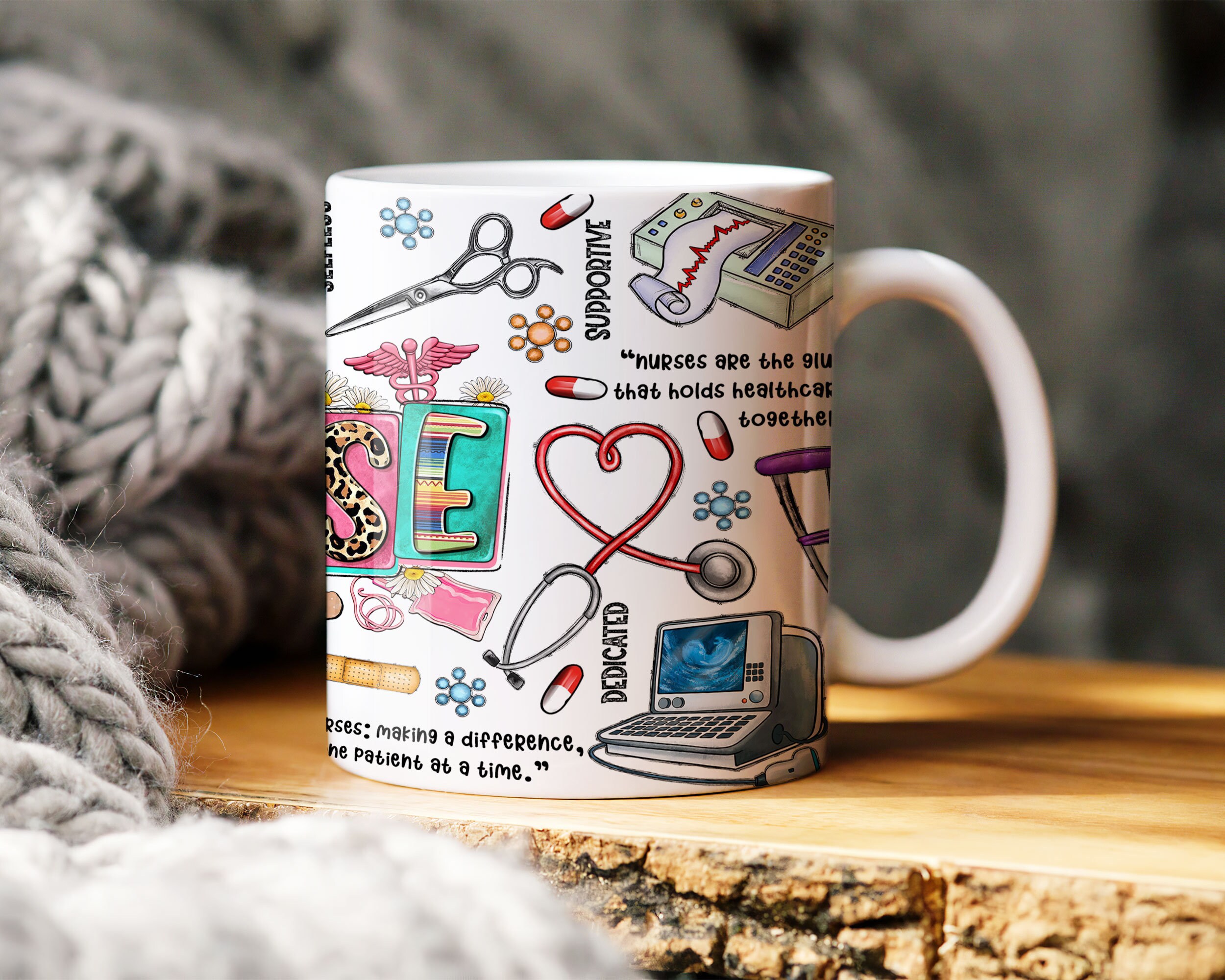 Nurse Mug Sublimation Design, Nurse Life 11 Oz & 15oz Mug Wrap, Nurse ...