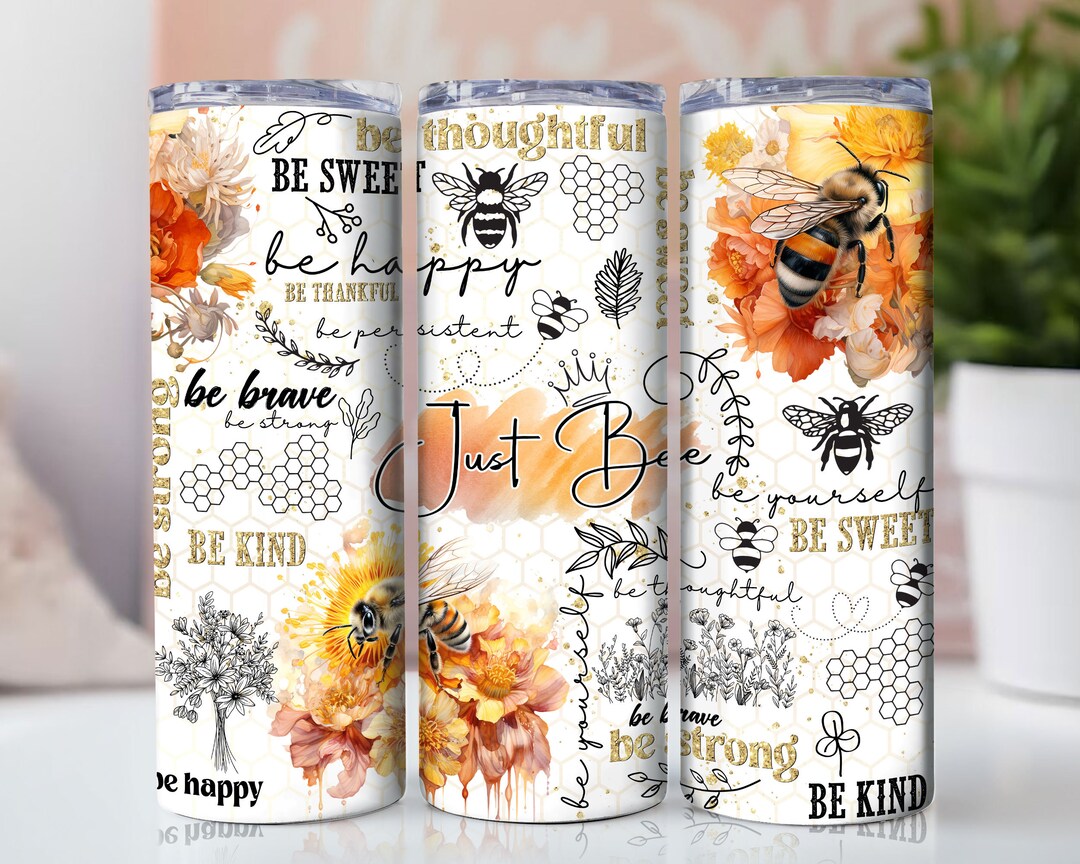 Just Bee 20 Oz Skinny Tumbler Sublimation Design Digital Download PNG ...