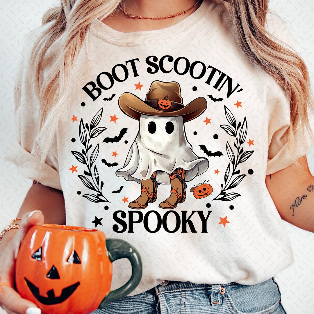 Spooky Boot Scootin Png, Western Halloween Png, Retro Cowgirl Ghost Png ...