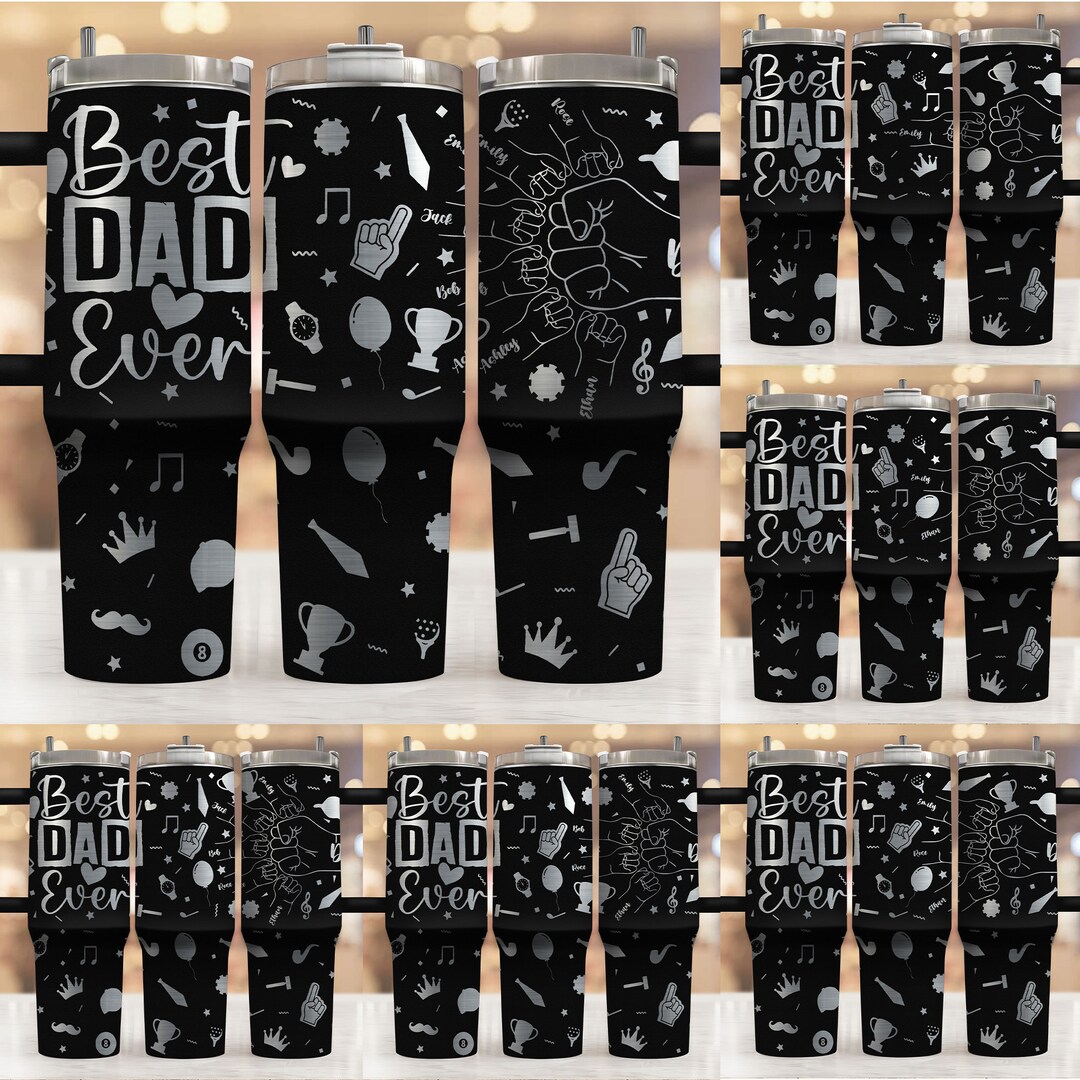 Dad Fist Bump Tumbler Wrap Laser Svg, 40oz Laser Engraved Tumbler Wrap ...