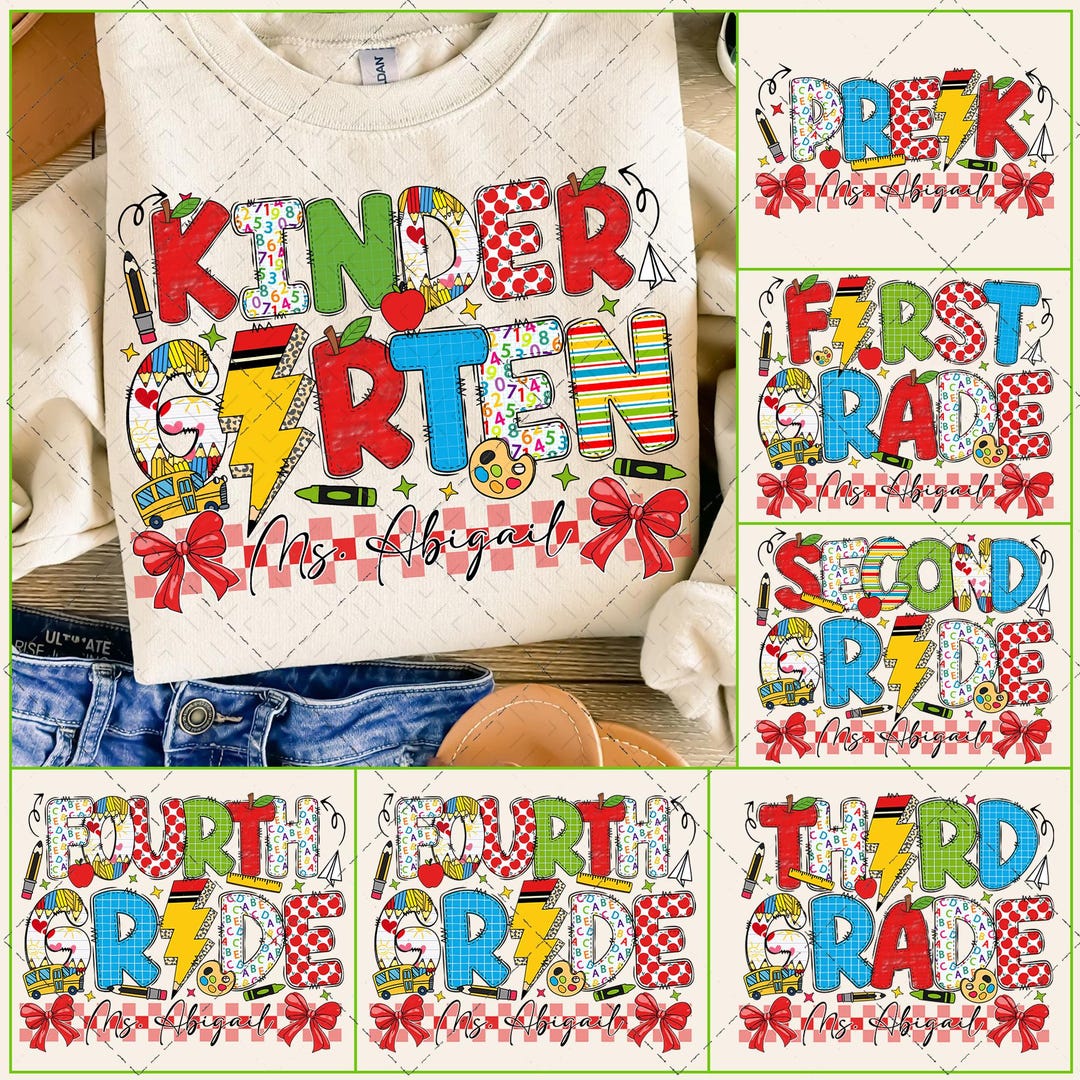 Back to School Bundle Teacher Png, Kindergarten Png, Back to School ...