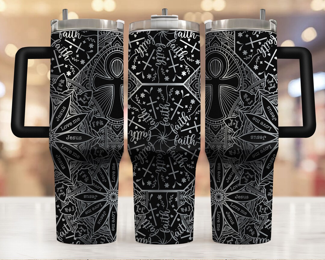 Faith Mandala Jesus Mandala Laser Engraved Full Wrap Design for 40oz ...