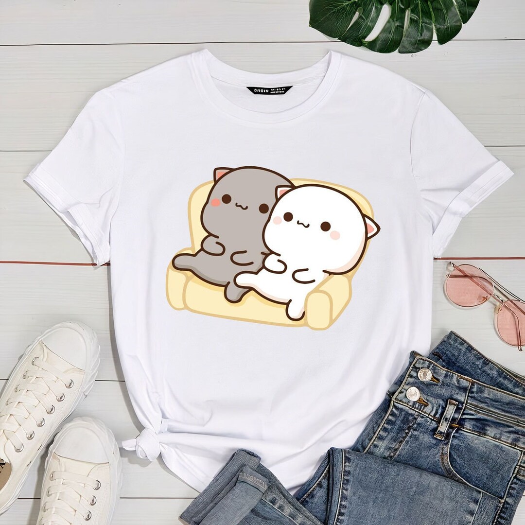 Cute Kawaii Kitty Romantic Peach Cat Goma Mochi Shirt Gift - Etsy