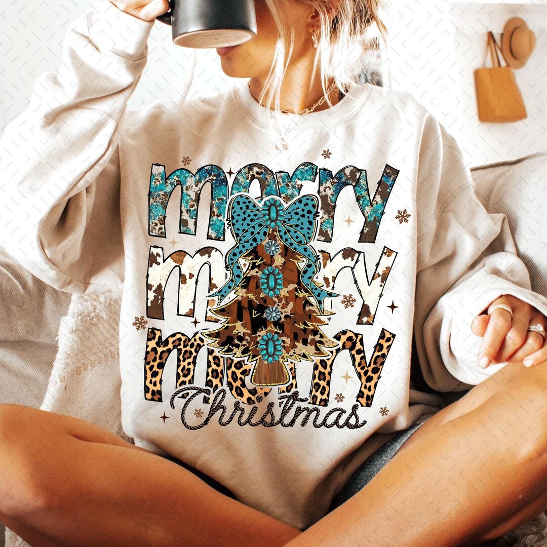 Western Christmas Coquette PNG Howdy Christmas Country Tree Turquoise ...