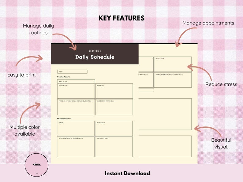 Dementia Daily Planner Printable, Dementia Care Aid, Dementia Daily ...