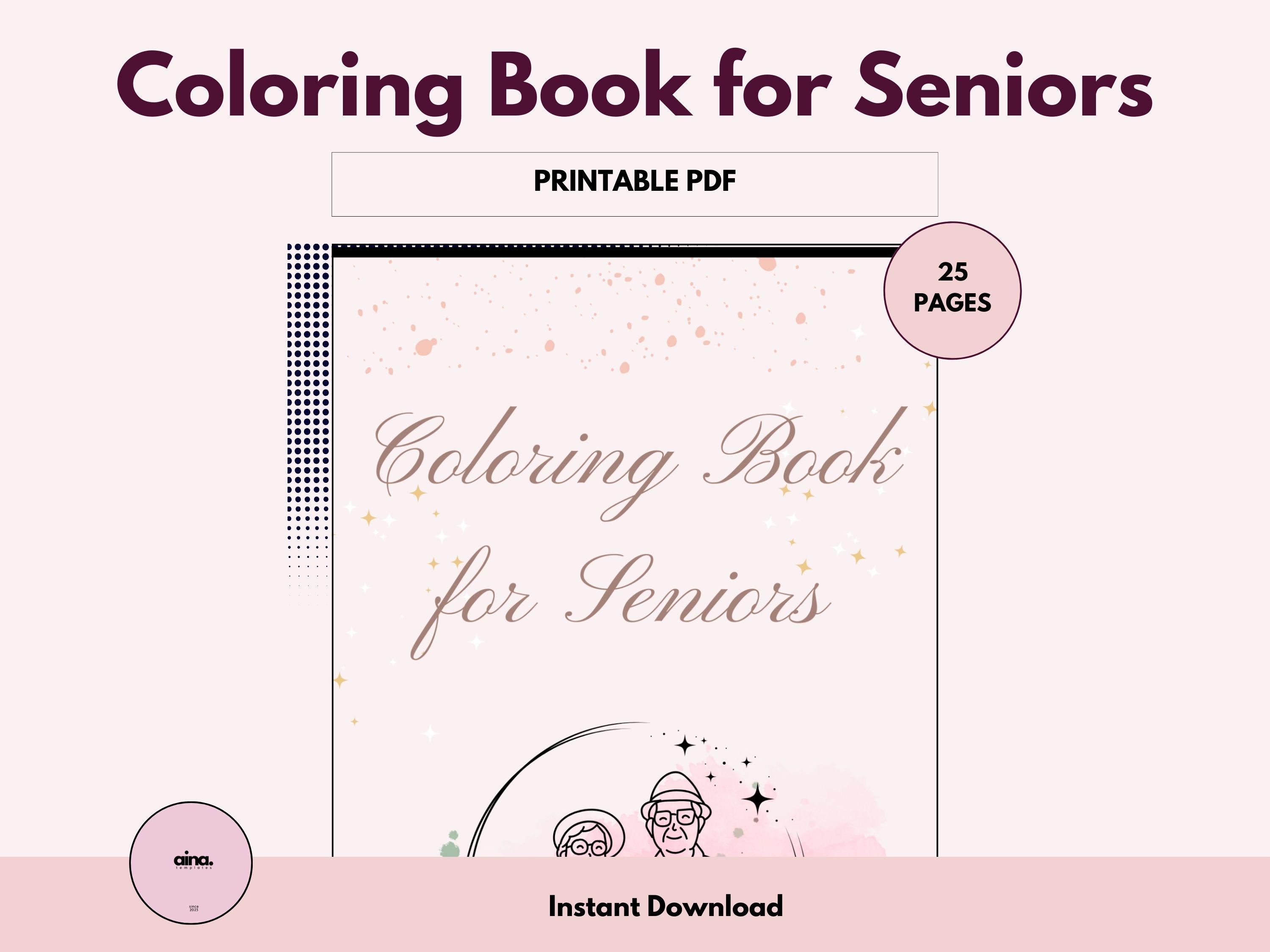 Large Print 25 Coloring Pages for Adult, Coloring Pages for Seniors ...