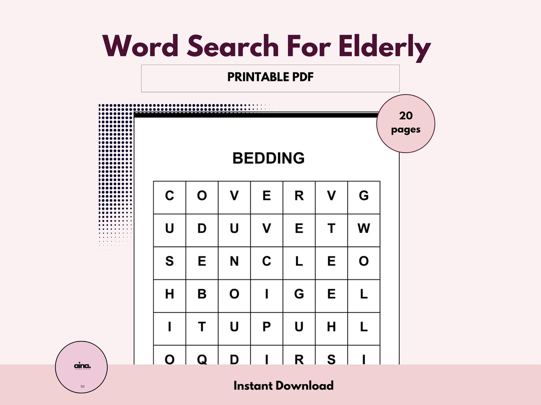 Large Print Senior Word Search Games: Dementia & Cognitive Activity ...
