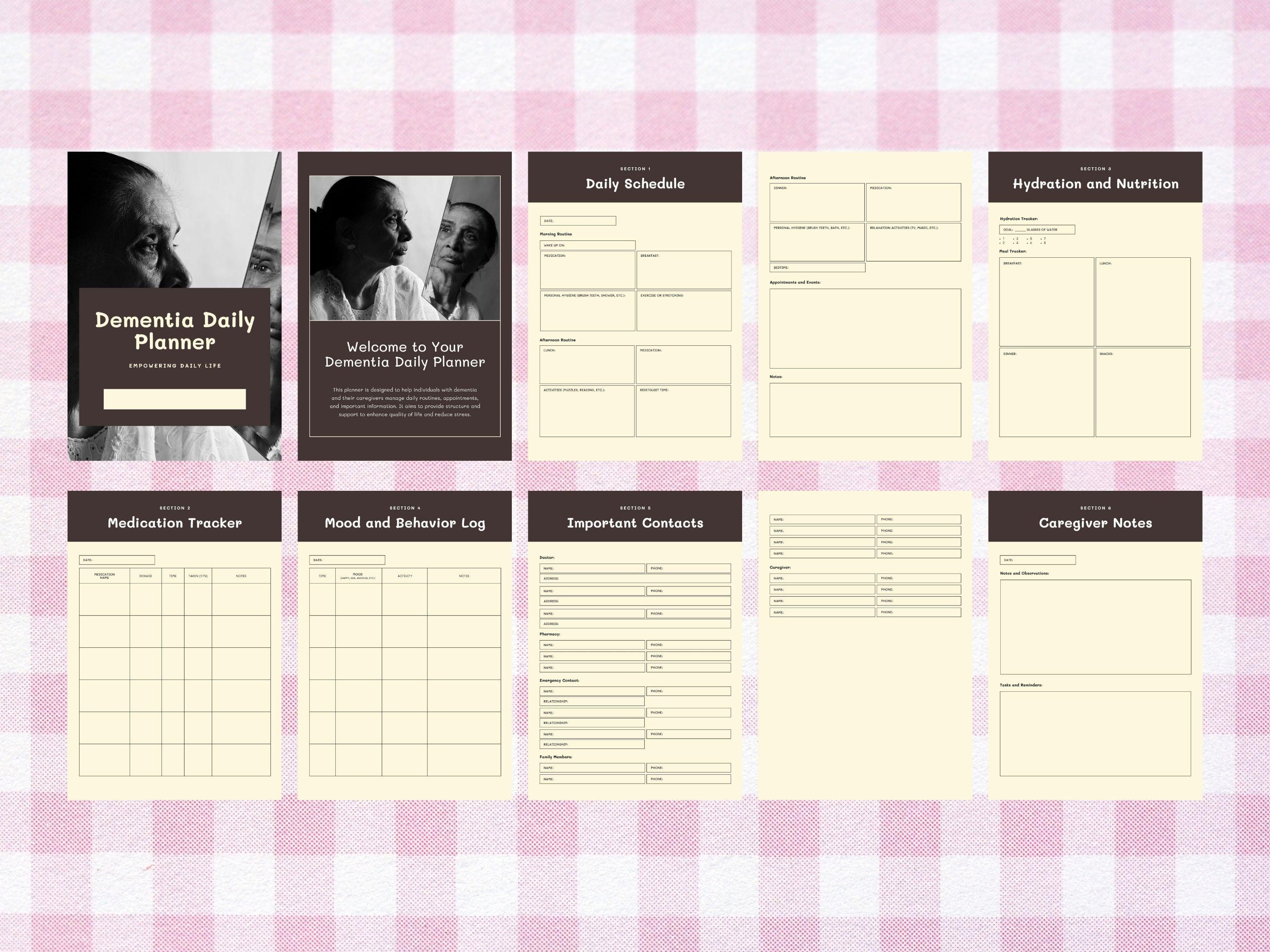 Dementia Daily Planner Printable, Dementia Care Aid, Dementia Daily ...
