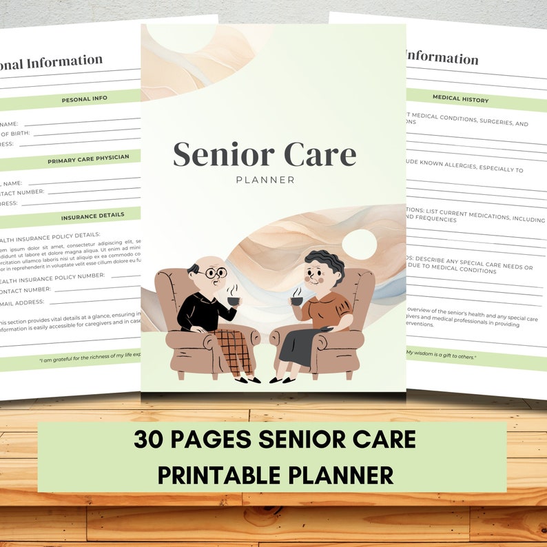 Printable Elder Care Planner, Comprehensive Daily & Weekly Schedule ...