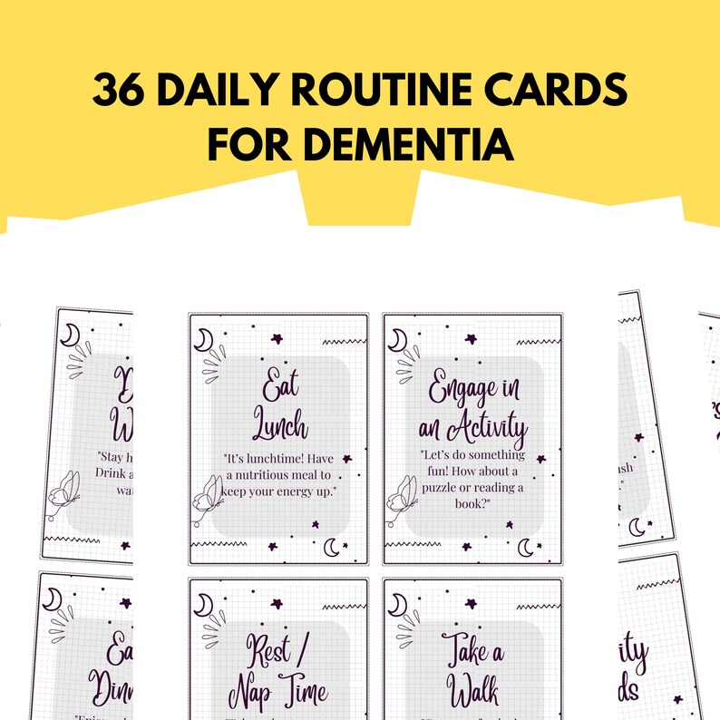 36 Daily Routine Cards for Dementia, Printable Daily Routine Cards, 8 ...