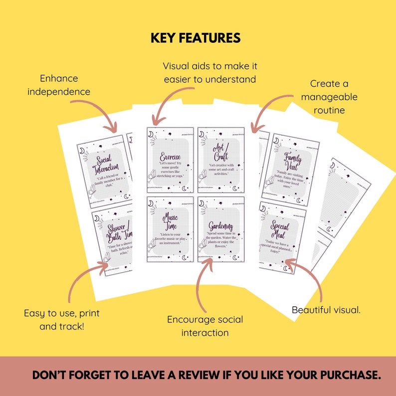36 Daily Routine Cards for Dementia, Printable Daily Routine Cards, 8 ...