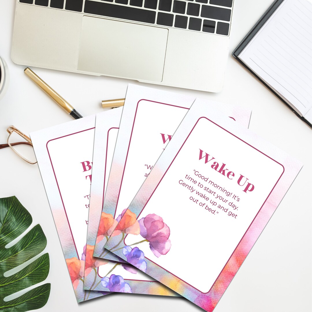 36 Pink Daily Routine Cards for Dementia, Printable Daily Routine Cards ...