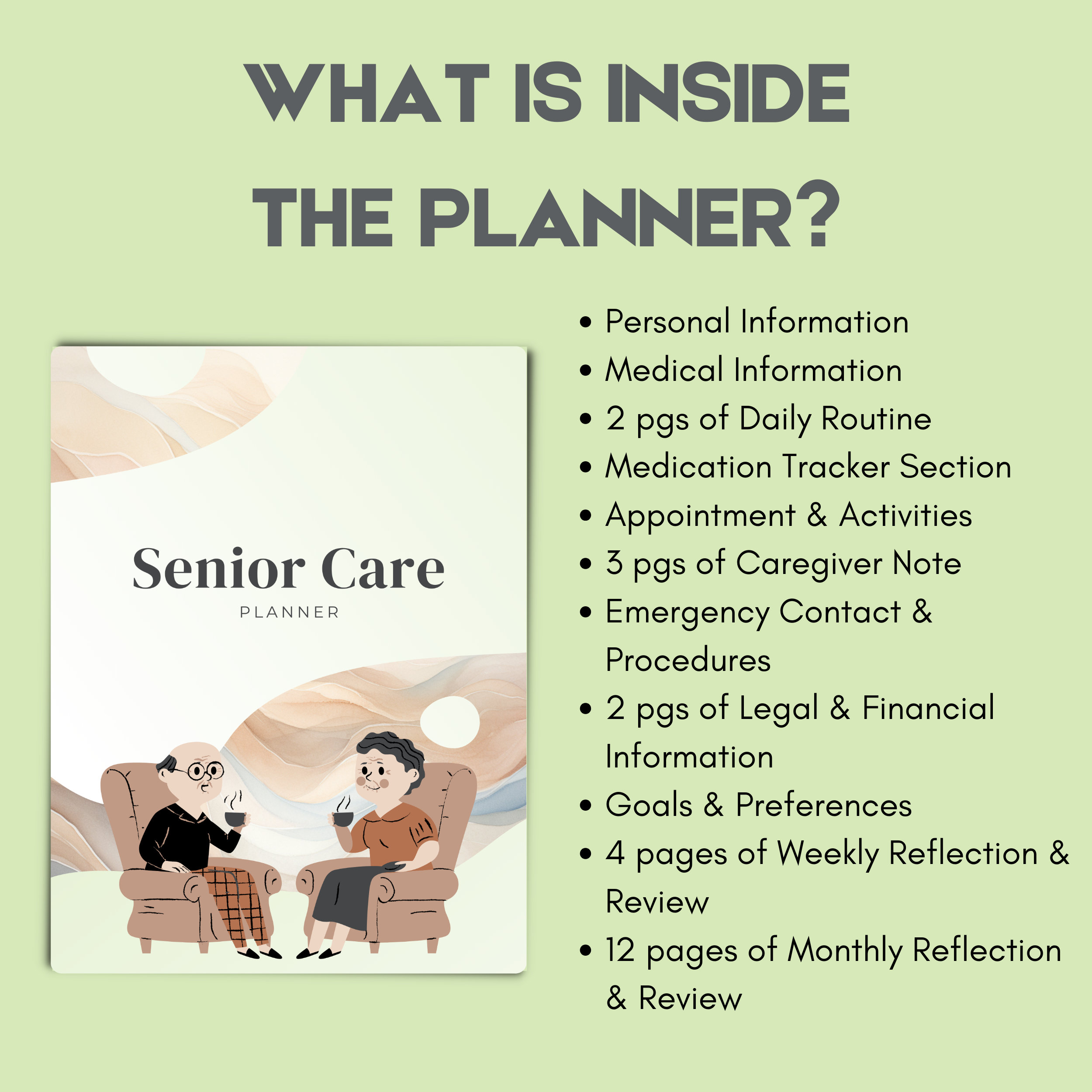 Printable Elder Care Planner, Comprehensive Daily & Weekly Schedule ...