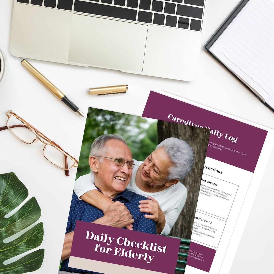 Printable Daily Checklist for Elderly, Caregiver Log, Elder Care ...