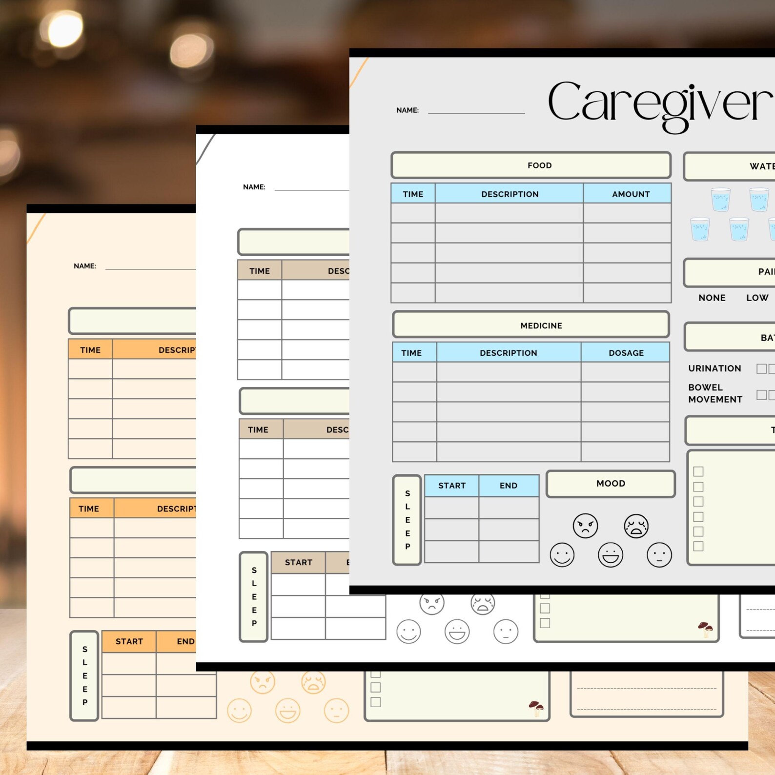 Editable Caregiver Log Template: Daily Tracker (canva, Printable) - Etsy