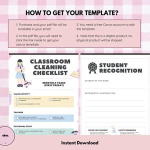 EDITABLE Classroom Cleaning Checklist, Cleaning Schedule, Daily ...