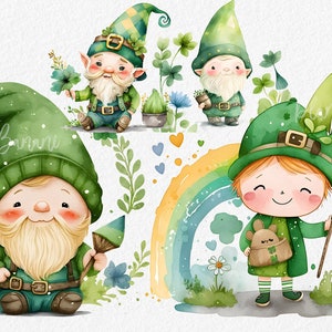 Leprechaun Watercolor Clipart, Cute St Patricks Day Girl Boy Graphics ...