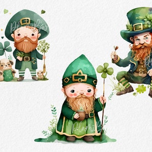 Leprechaun Watercolor Clipart, Cute St Patricks Day Girl Boy Graphics ...