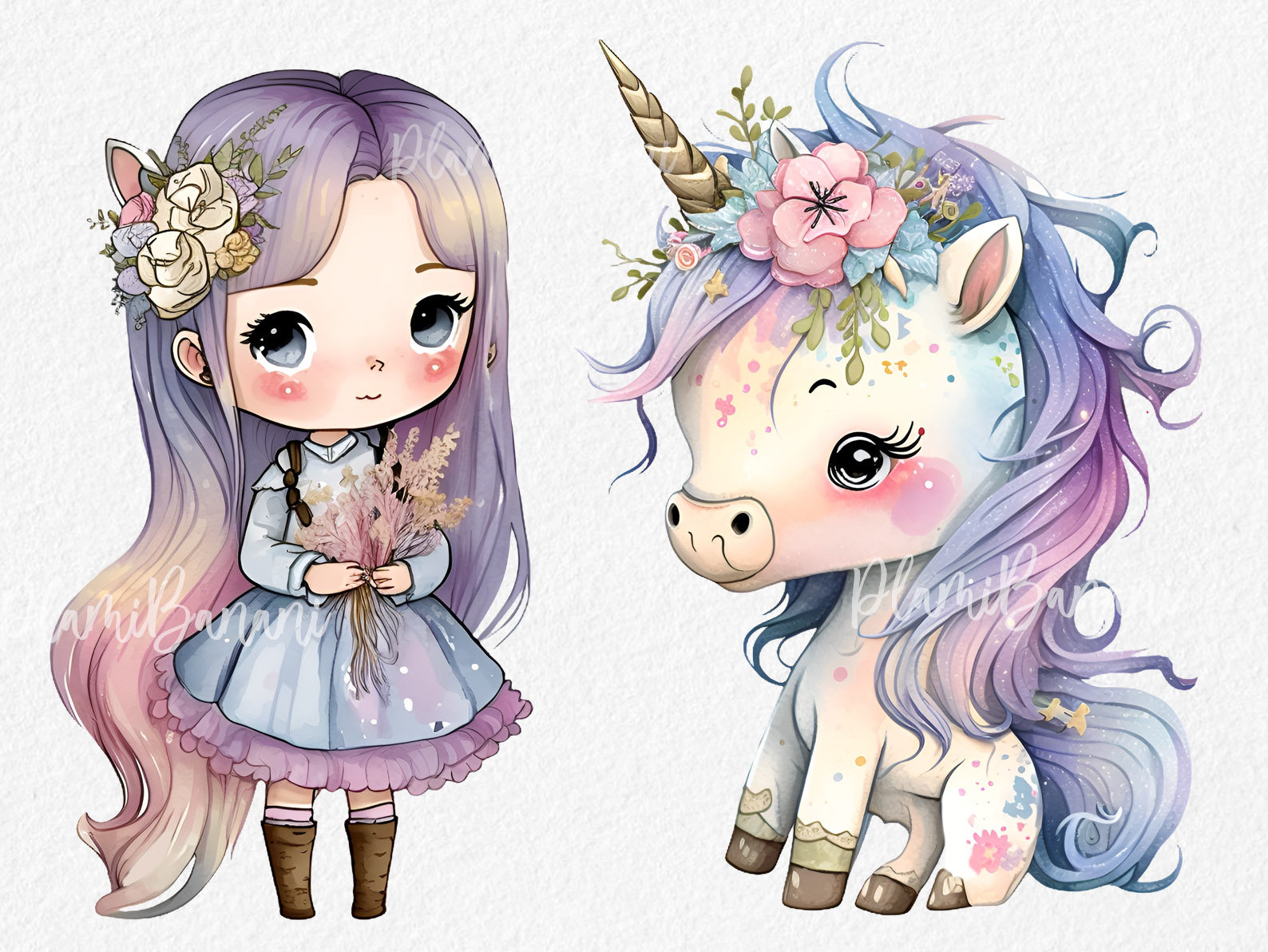 Watercolor Unicorn Clipart Unicorn Png Rainbow Unicorn - Etsy