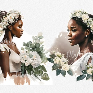 African American Bride Clipart, Bridal Gowns Clipart, Wedding Clip Art ...