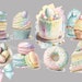 Easter Eggs Clipart, Watercolor Pastel Easter Treats Clipart, Digital ...