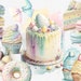 Easter Eggs Clipart, Watercolor Pastel Easter Treats Clipart, Digital ...
