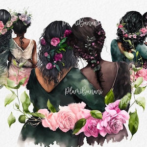 Best Friend Clipart, Best Friends Flowers Illustration, Afro Girl ...