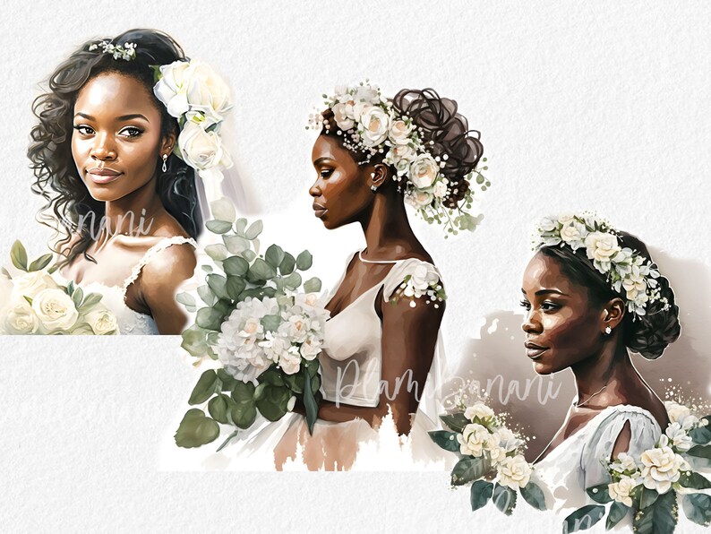 African American Bride Clipart, Bridal Gowns Clipart, Wedding Clip Art ...