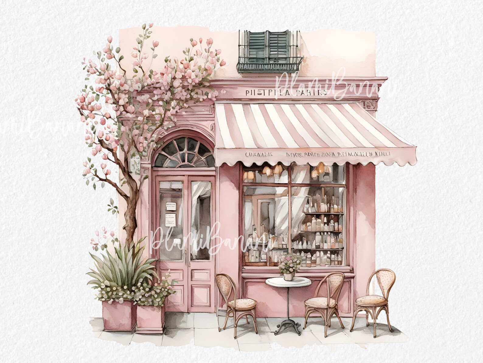 Pink Coffee Shop Clipart Paris Cafe Clip Art Png. Digital - Etsy UK