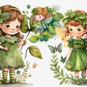 St. Patricks Day Watercolor Clipart, Green Fairy Clipart, Lucky Clipart ...