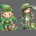 Leprechaun Watercolor Clipart, Cute St Patricks Day Girl Boy Graphics ...