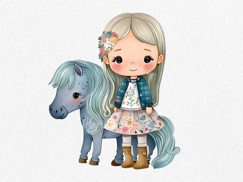 Cute Unicorn Watercolor Clipart Instant Download Rainbow - Etsy