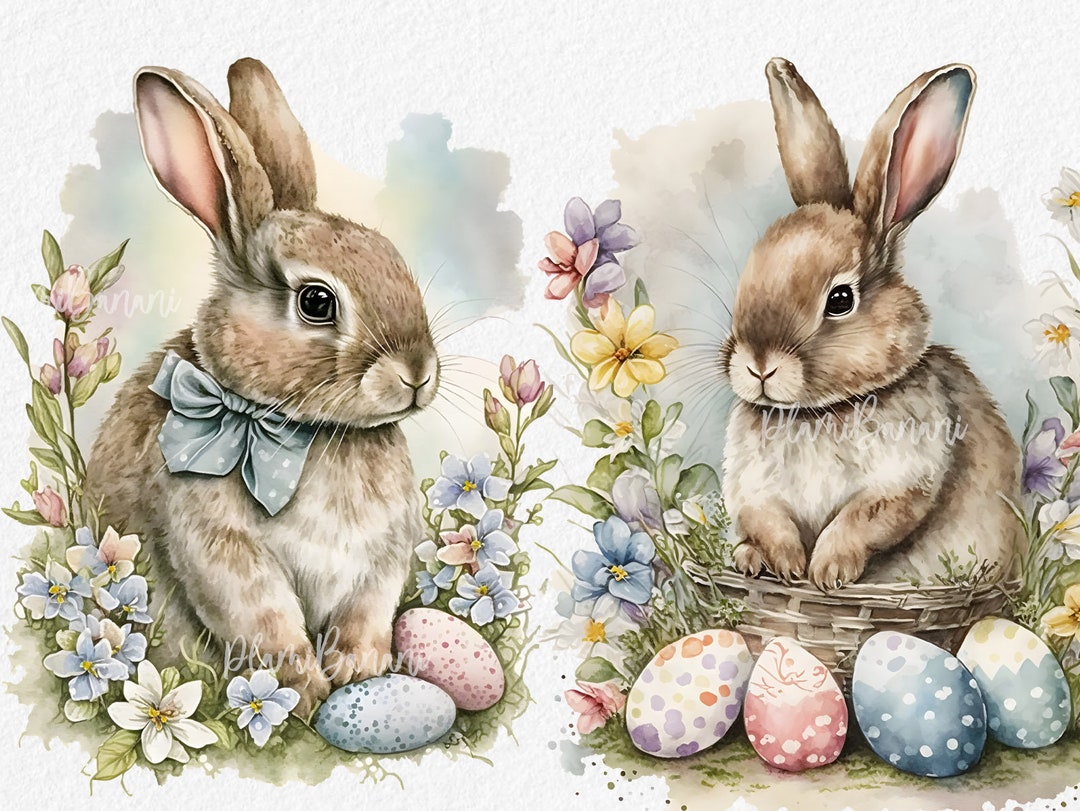 Easter Bunny Clipart, Easter Clipart, Easter Bunny Png, Watercolor ...