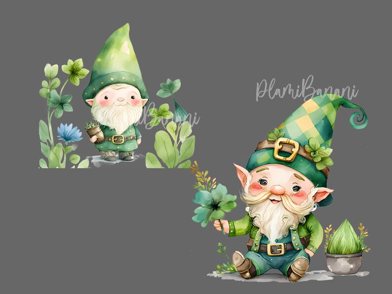 Leprechaun Watercolor Clipart Cute St Patricks Day Girl Boy - Etsy