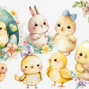 Easter Chicks Clipart, Watercolor Chicks, Chicks Clipart, Chicks PNG ...
