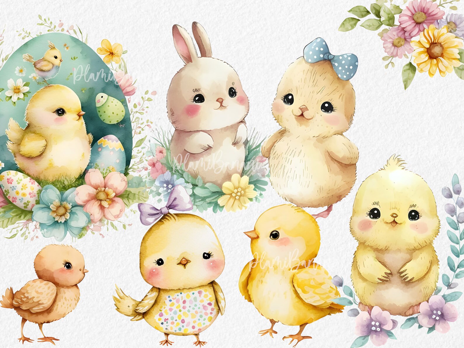 Easter Chicks Clipart, Watercolor Chicks, Chicks Clipart, Chicks PNG ...