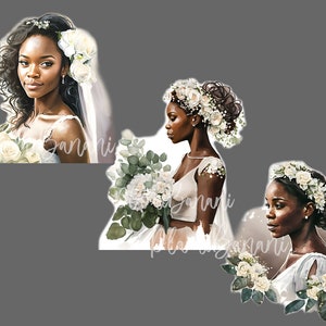 African American Bride Clipart, Bridal Gowns Clipart, Wedding Clip Art ...