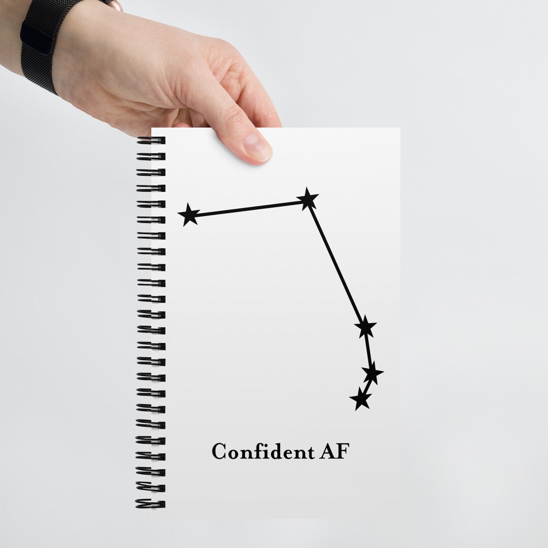 Aries Constellation Spiral Journal With Text, Zodiac Star Sign Notebook ...