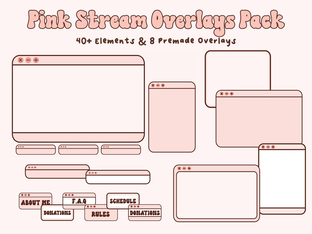 Pink Stream Overlays Pack, Ultimate Twitch Streaming Bundle, Camera ...